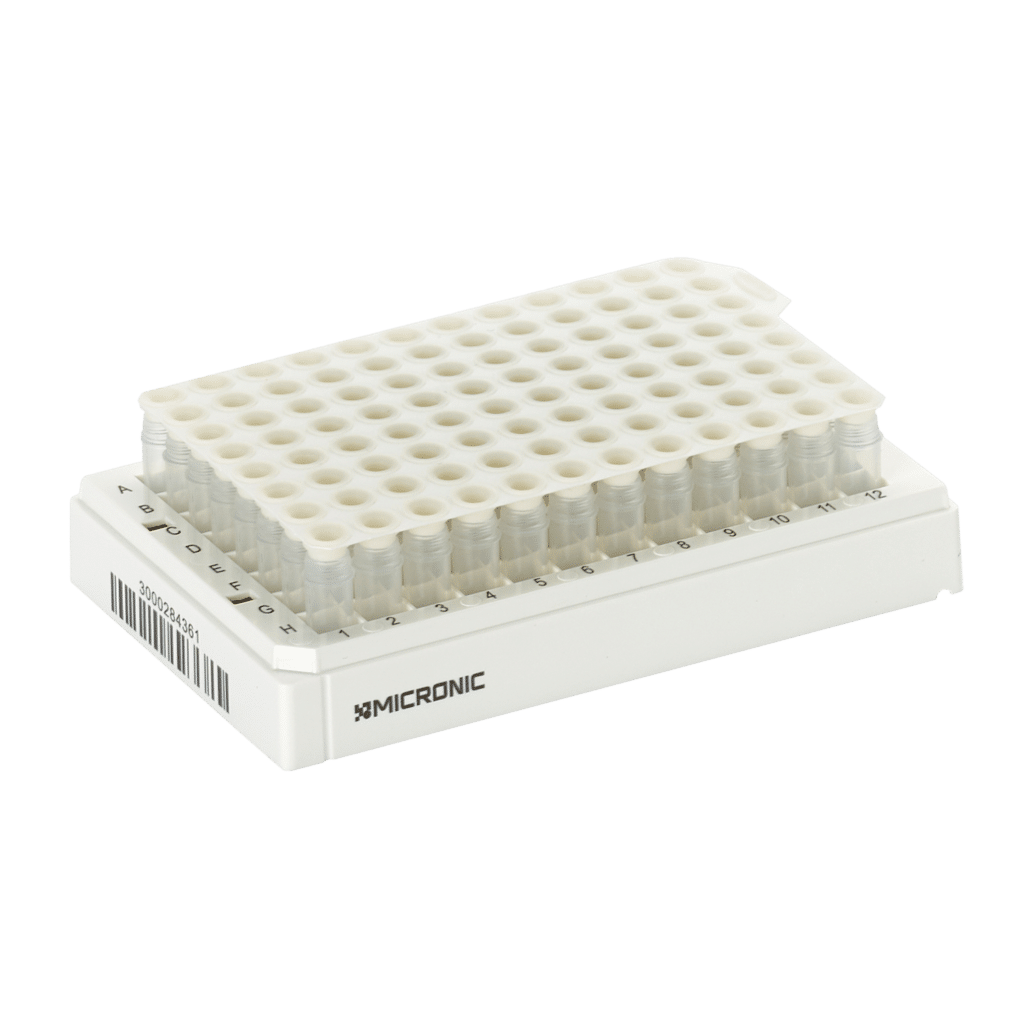 Pierceable TPE Capmat-96 - Micronic Push Caps - NBS Scientific