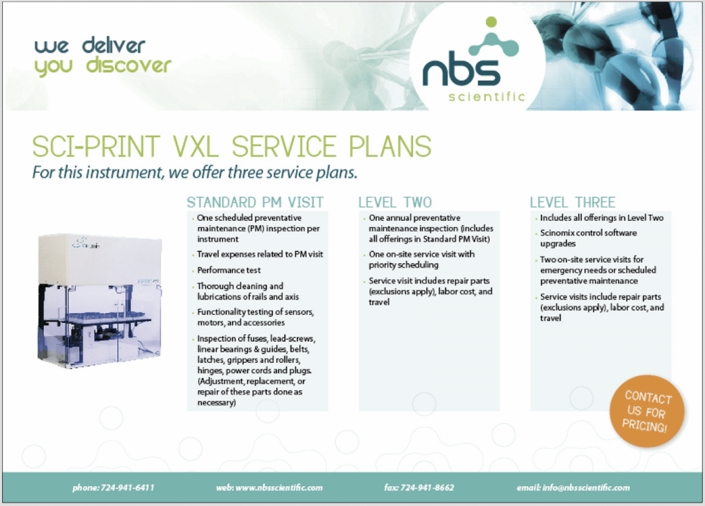 Service Plans - Preventative Maintenance Options - NBS Scientific